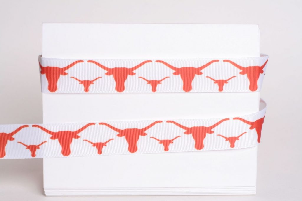 University Of Texas Longhorn 7/8" Grosgrain Ribbon - Ribbon Plus