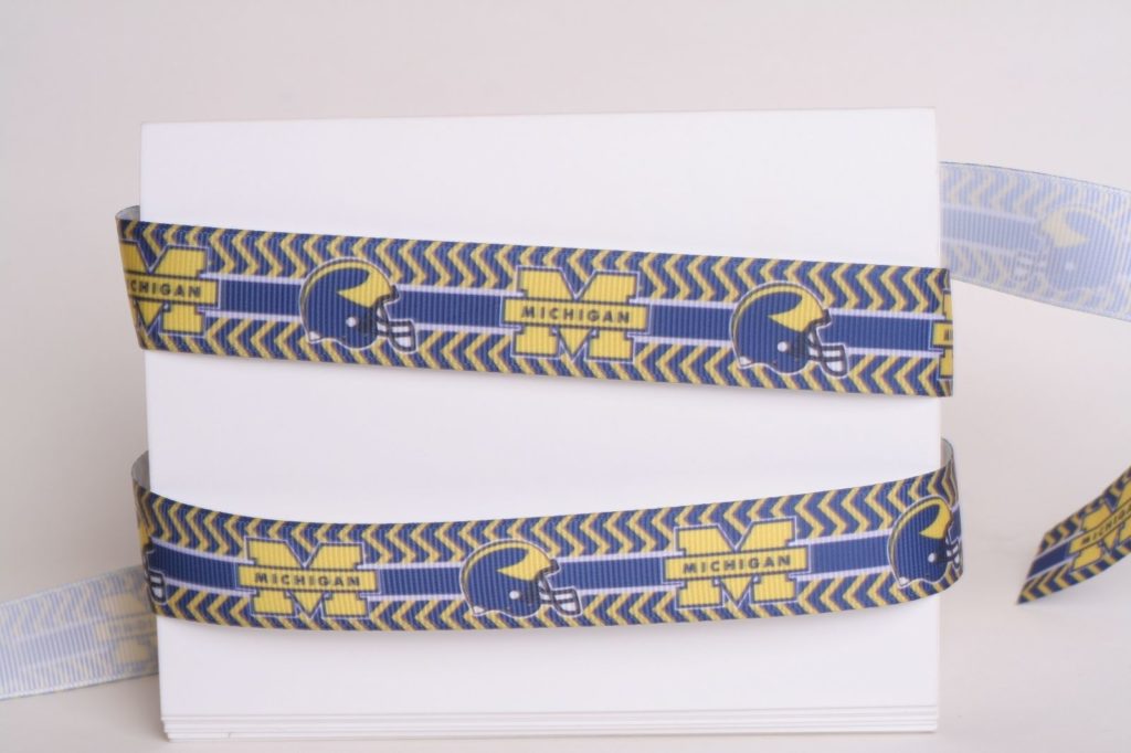 University Of Michigan Wolverines 7/8" Grosgrain Ribbon - Ribbon Plus