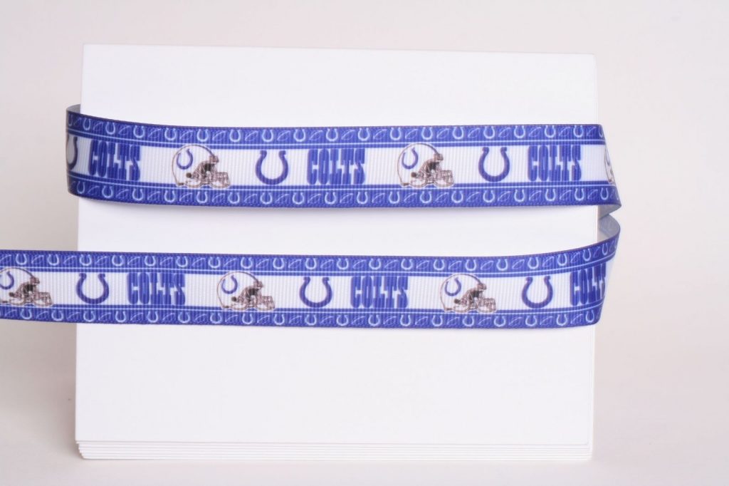 Indianapolis Colts Football 7/8" Grosgrain Ribbon - Ribbon Plus