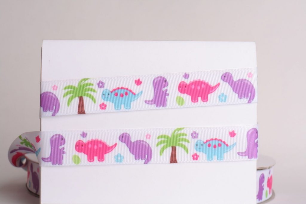 Cute Dinosaur Theme 7/8" Grosgrain Ribbon - Ribbon Plus