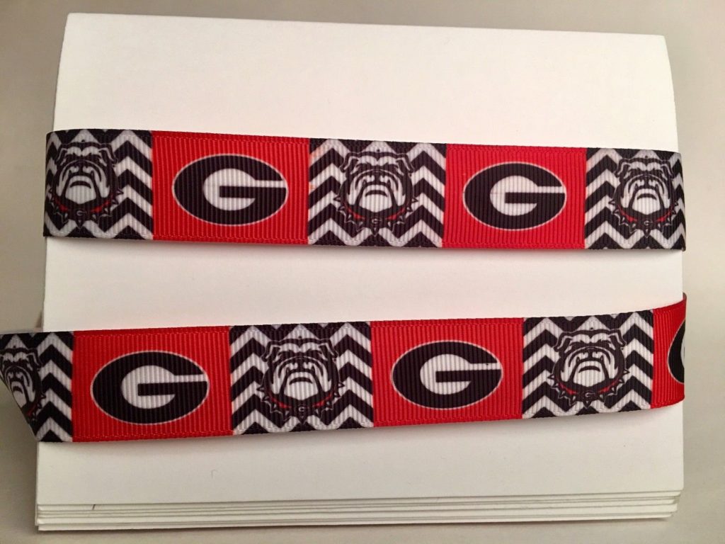 University Of Georgia Bulldogs Uga 7/8" Grosgrain Ribbon - Ribbon Plus