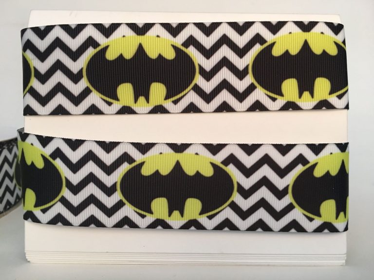 Batman Chevron Superhero 1.5" Grosgrain Ribbon - Ribbon Plus