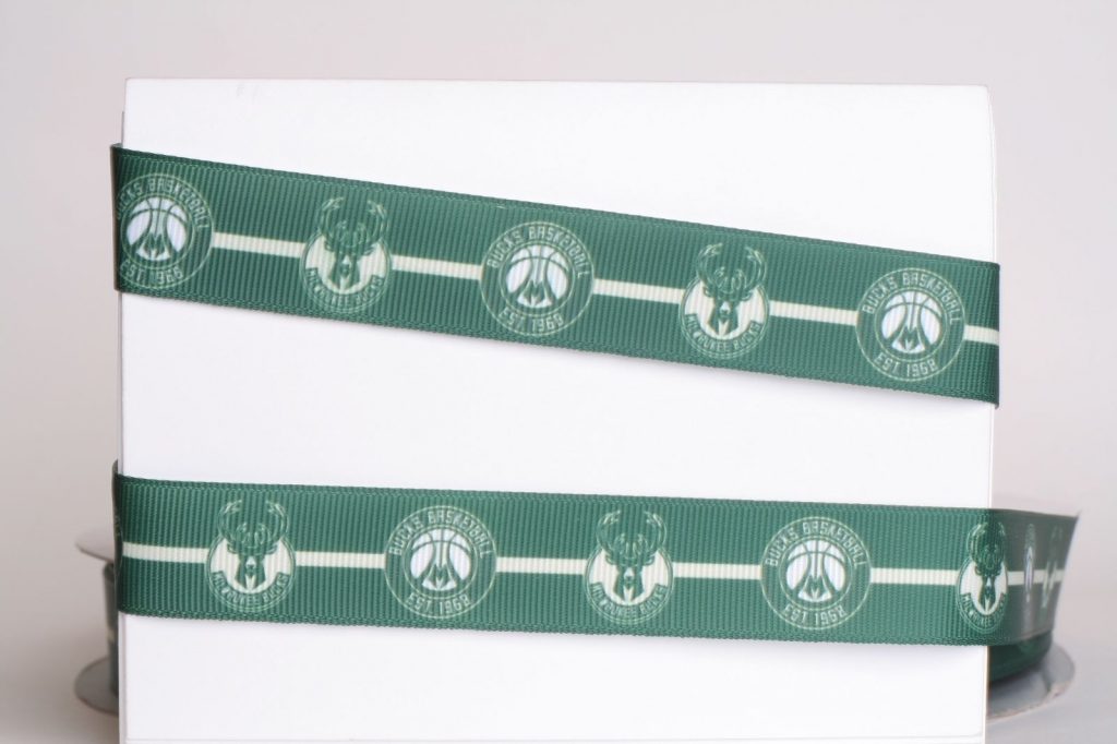 Milwaukee Bucks Basketball 7/8" Grosgrain Ribbon - Ribbon Plus