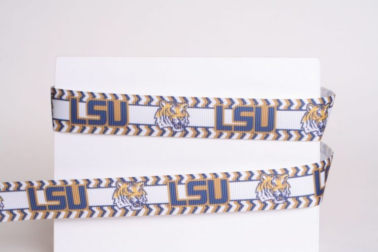 Lsu Tigers 7/8" University Grosgrain Ribbon - Ribbon Plus