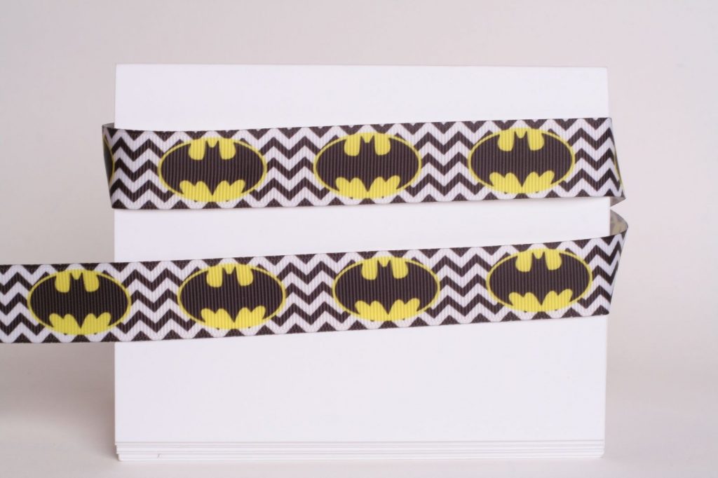Super Hero Batman Chevron 7/8" Grosgrain Ribbon - Ribbon Plus