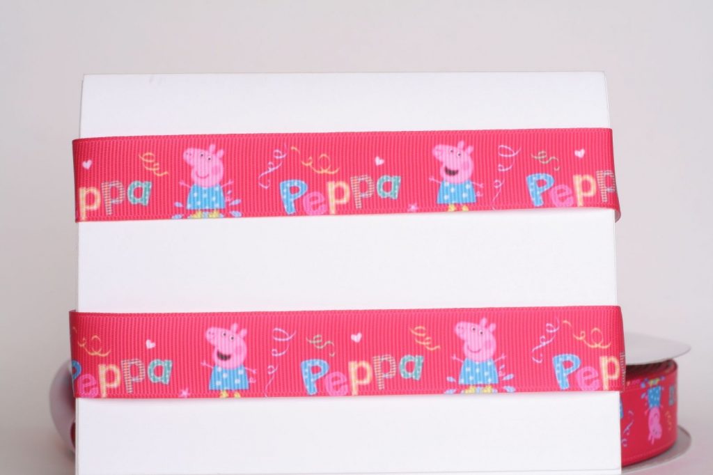Peppa Pig Hot Pink 7/8" Grosgrain Ribbon - Ribbon Plus