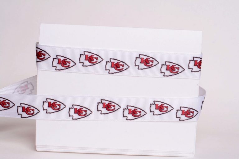 Kansas City Chiefs Football 7/8" Grosgrain Ribbon - Ribbon Plus