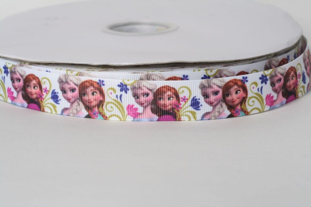 Frozen Elsa Anna White 7/8" Grosgrain Ribbon - Ribbon Plus