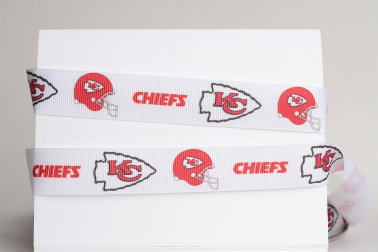 Kansas City Chiefs Football 7/8" Grosgrain Ribbon - Ribbon Plus