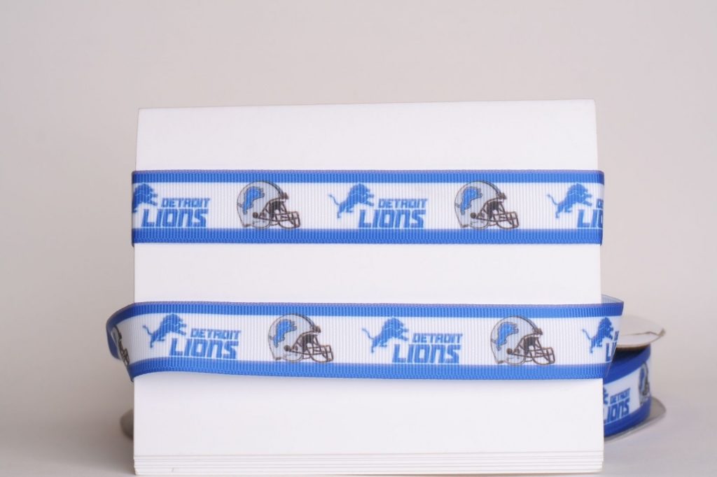 Detroit Lions Football 7/8" Grosgrain Ribbon - Ribbon Plus