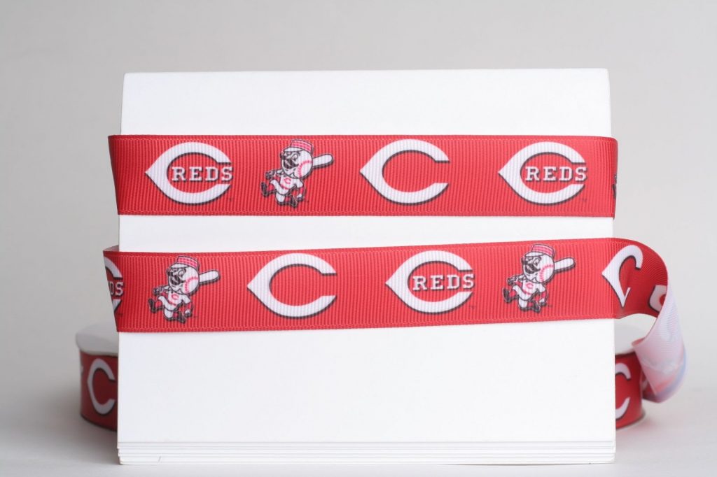 Cincinnati Reds Baseball 7/8" Grosgrain Ribbon - Ribbon Plus