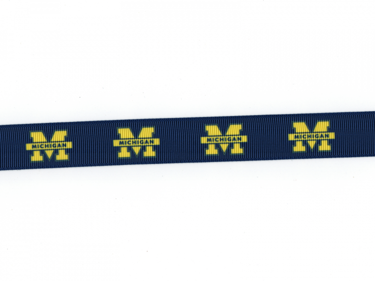 University Of Michigan Wolverines 7/8" Grosgrain Ribbon - Ribbon Plus