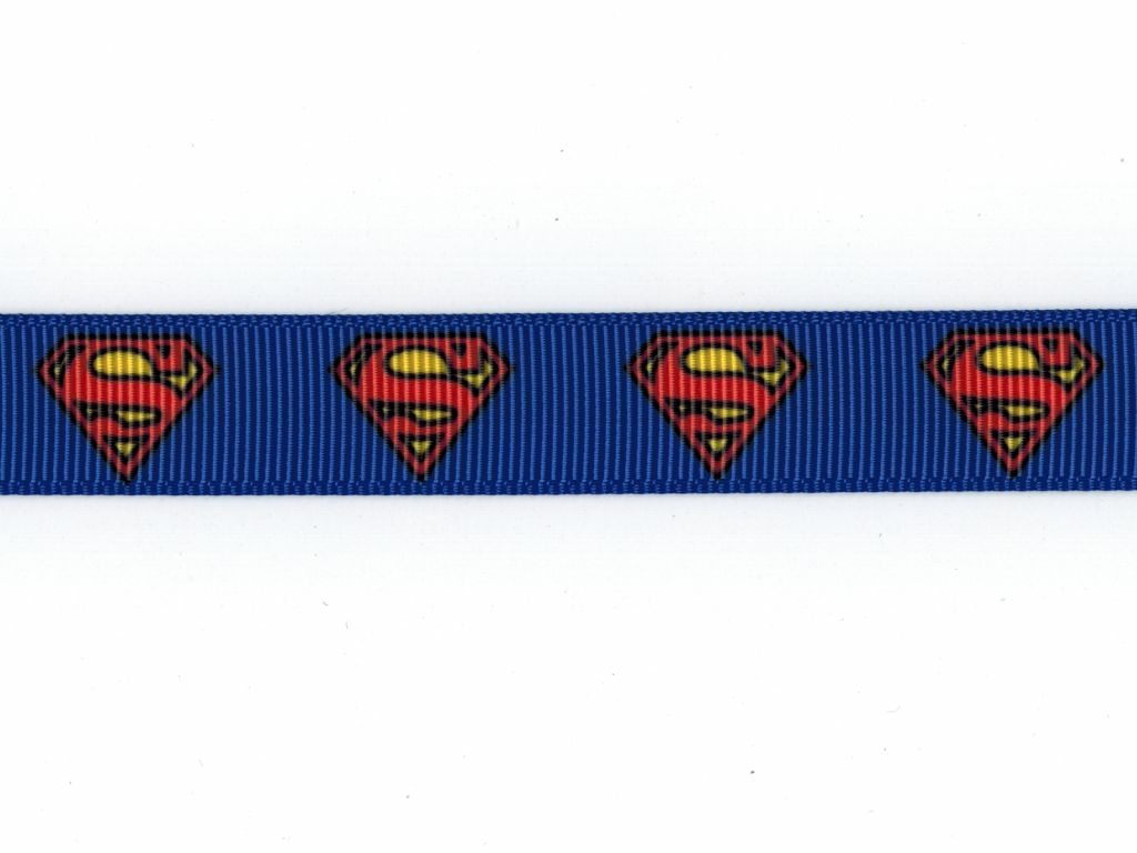 Super Hero Superman Blue 5/8" Grosgrain Ribbon - Ribbon Plus