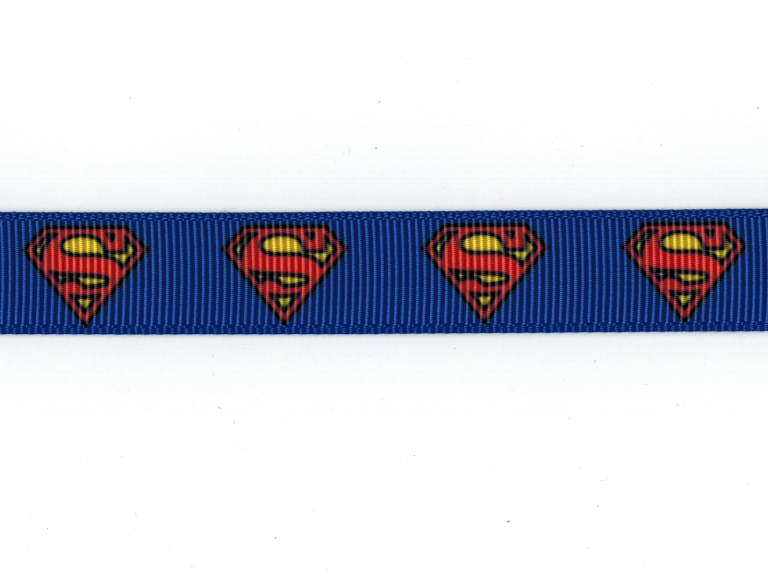 Super Hero Superman Blue 5/8" Grosgrain Ribbon - Ribbon Plus