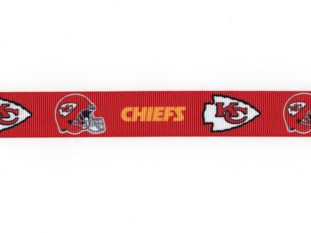 Kansas City Chiefs Football 7/8" Grosgrain Ribbon - Ribbon Plus