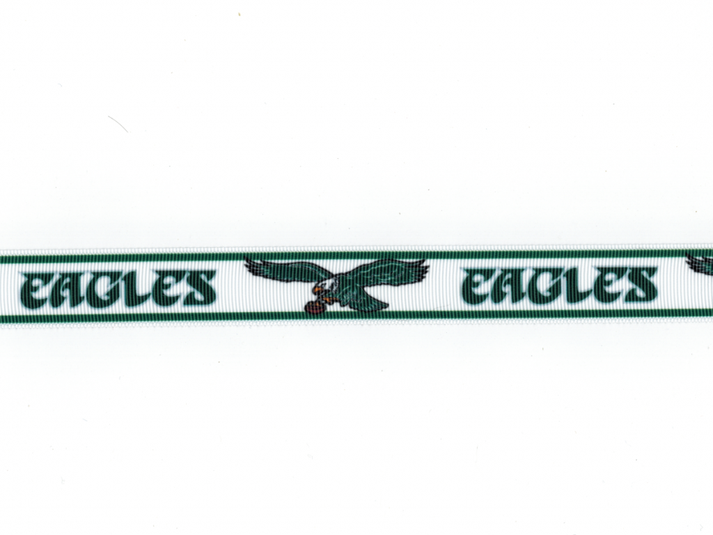 Philadelphia Eagles Retro 7/8" Grosgrain Ribbon 100 yards - Ribbon Plus