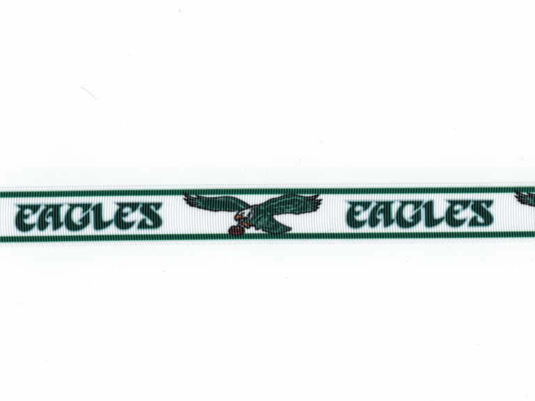 Philadelphia Eagles Retro 7/8" Grosgrain Ribbon 100 yards - Ribbon Plus